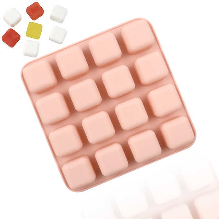 16 Cavity small square shape ice tray silicone chocolate mold